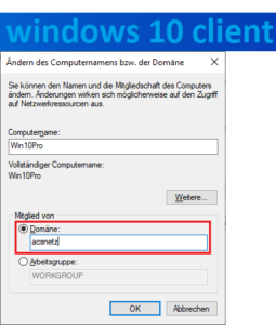 Win10-Client einbinden WS2K19 – ACs IT Tutorials